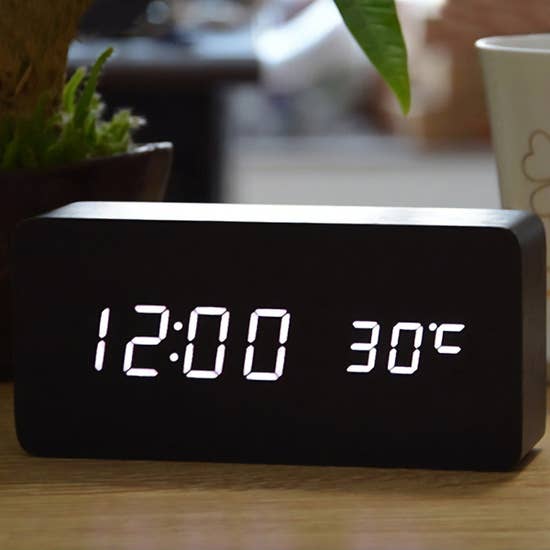 Walnut Wood Digital Clock – Gold Palm Accessories
